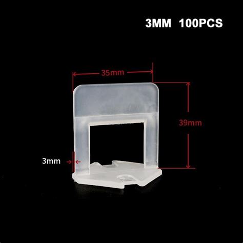 100 Pcs 3mm Tile Leveling System Levelling Spacers Vicedeal