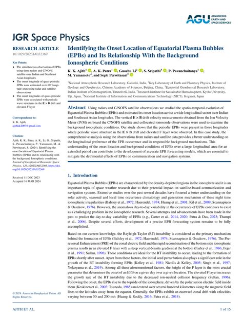 Identifying The Onset Location Of Equatorial Plasma Bubbles Epbs And