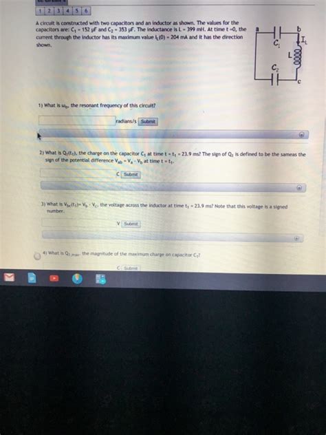Solved A Circuit Is Constructed With Two Capacitors And An Chegg Com