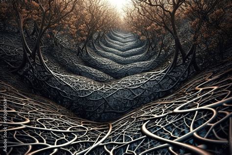 Fractal Trees With Branches That Writhe And Undulate Like Snakes Leaving Behind Them A