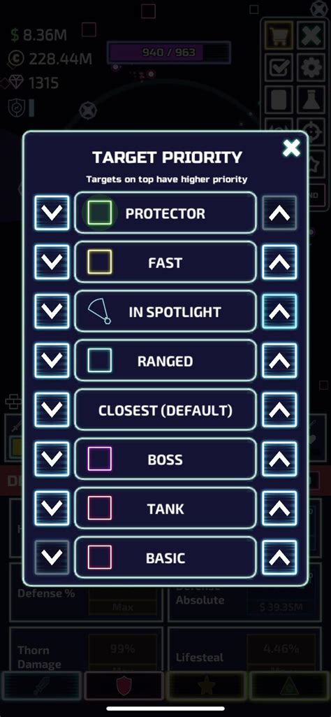 Target Priority Listing Rthetowergame