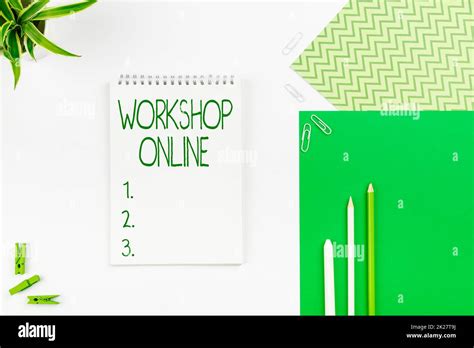 Sign Displaying Workshop Online Word Written On Group Of Showing
