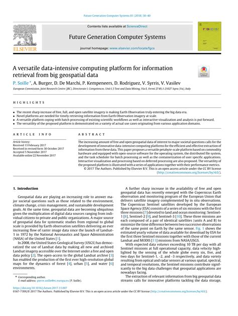Pdf A Versatile Data Intensive Computing Platform For Information Retrieval From Big