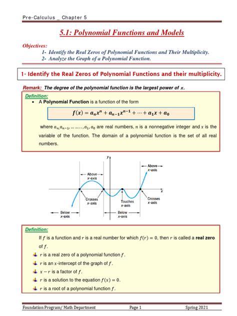 51 Polynomial Function And Models Spring 2021 Pdf Function