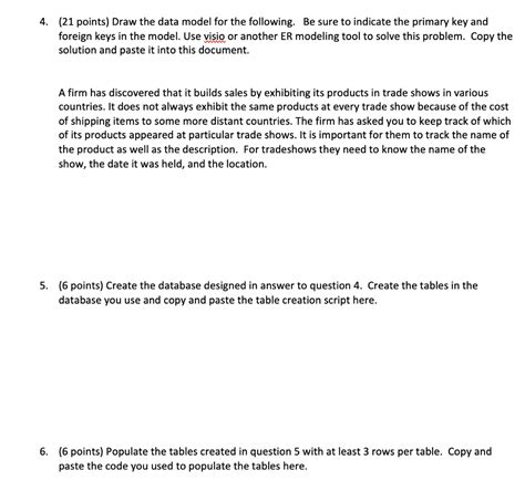 Solved Points Draw The Data Model For The Following Chegg