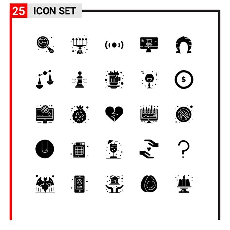 25 Thematic Vector Solid Glyphs and Editable Symbols of fortune marketing basic online ux ...