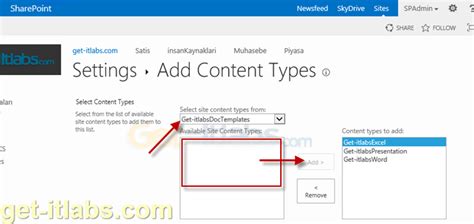 sharepoint document content types oluşturma get