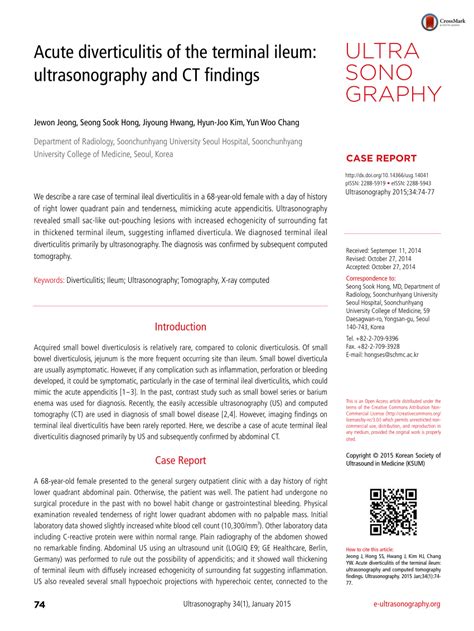 Pdf Acute Diverticulitis Of The Terminal Ileum Ultrasonography And Ct Findings