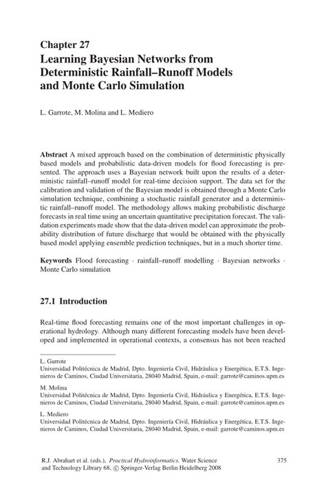 Pdf Learning Bayesian Networks From Deterministic Rainfallrunoff