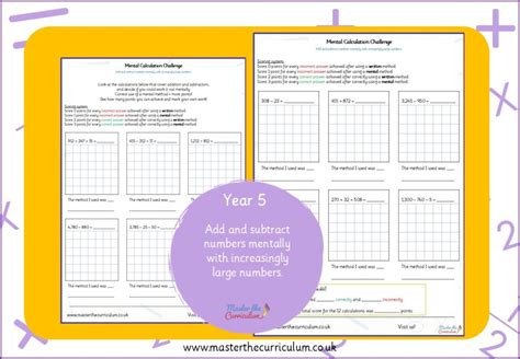 Mental Addition And Subtraction Challenge Master The Curriculum