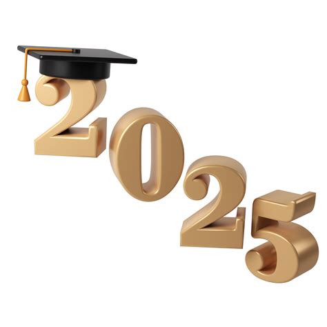 Class Of 2025 3d Education Icon Congratulation Graduates Design Template With Black Cap And