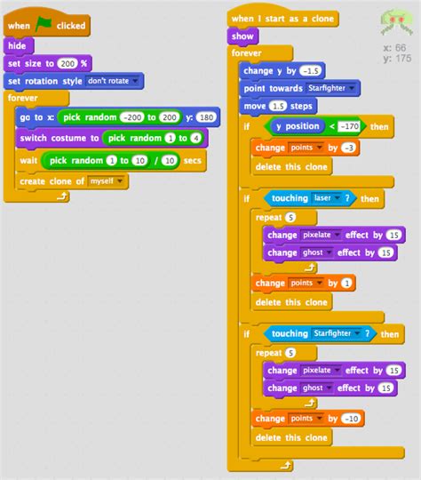 scratch space invaders code