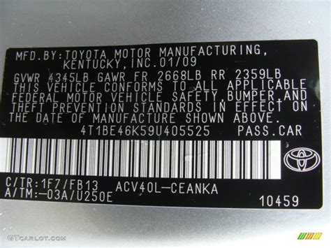 2009 Camry Color Code 1f7 For Classic Silver Metallic Photo 61098692 2009 Camry Color Code 1f7 For Classic Silver Metallic Photo 61098692