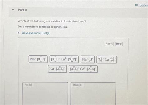 solved part b which of the following are valid ionic lewis