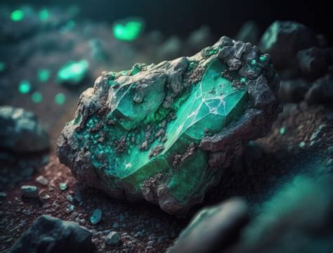 Variscite Crystal Background Stone Multicolored Gemstone Premium AI Generated Image
