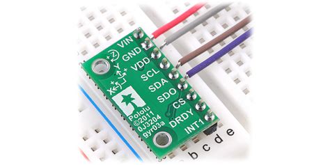 Pololu L3g4200dl3gd20 3 Axis Gyro Carrier With Voltage Regulator In A Breadboard