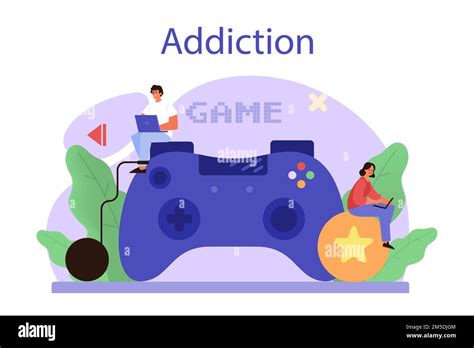 Addiction Concept Idea Of Medical Treatment For Addicted People Video Game Addiction Person