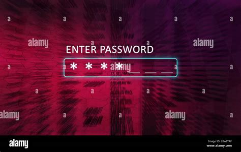 Password Screen Concept Asterisks And Underscores Red Blurred