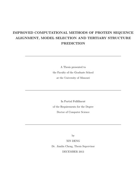 improved computational methods of protein sequence alignment model