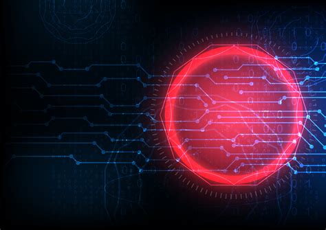 Digital Data Encryption Background With Glowing Red Circle 1211341