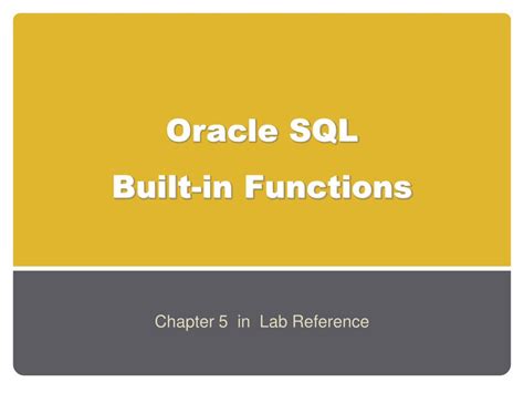 PPT Oracle SQL Built In Functions PowerPoint Presentation Free Download ID