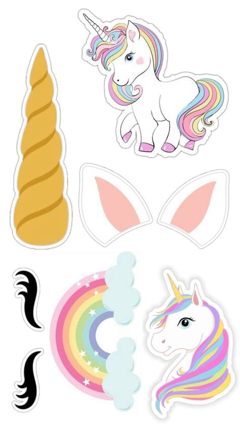 Unicorn Head Cake Topper Printable