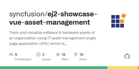 github syncfusion ej2 showcase vue asset management track and