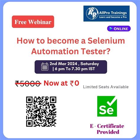 Allpro Trainings On Linkedin ⁉‼⁉‼⁉‼⁉‼⁉‼ Join The Free Selenium Webinar