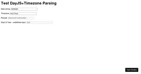 Test Dayjs Tz Codesandbox