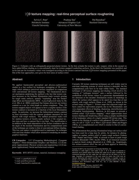 Pdf 2d Texture Mapping Real Time Perceptual Surface Rougheningpsen