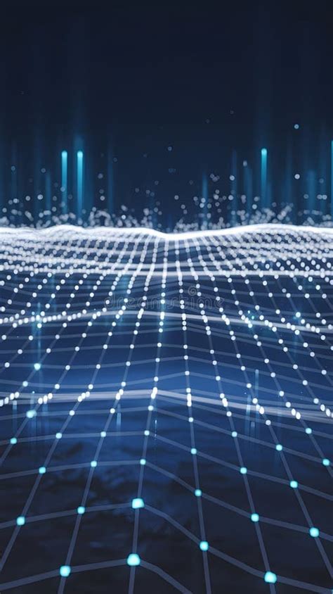 Digital Network Lines And Dots Connecting In Wave Pattern Stock Illustration Illustration Of