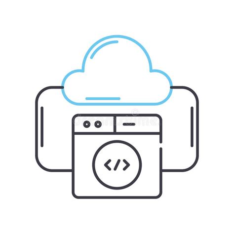Cloud Computing Line Icon Outline Symbol Vector Illustration Concept
