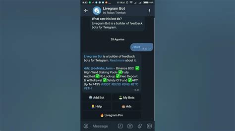 Tutorial Membuat Bot Telegram Untuk Chating Menggunakan Livegrambot Youtube