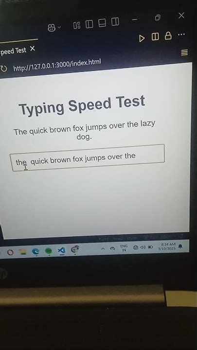 Day 27 🔥 Typing Speed Test Project Using Html Css And Javascript