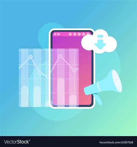 Mobile Graph Synchronization Cloud Application Vector Image