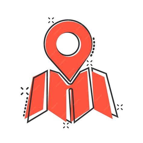 Premium Vector Map Pin Icon In Comic Style Gps Navigation Cartoon Vector Illustration On White