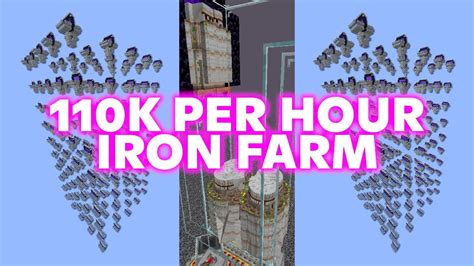 Huge Iron Farm Minecraft 26 1 1 110k Iron Ingots Per Hour Tutorial