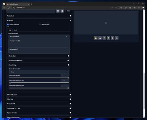 Img2imgでadetailer の処理のみを実行する Img2imgでadetailerを適用すると顔以外の画像が変化してしまう
