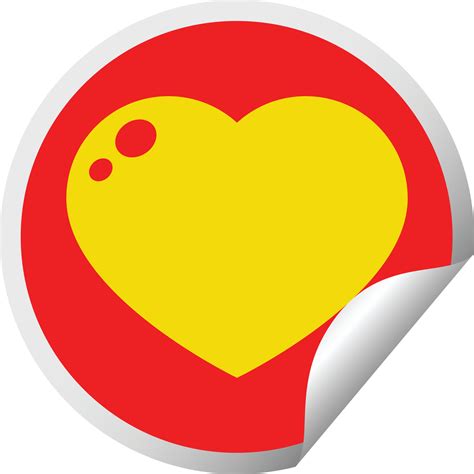 Heart Peeling Sticker Graphic Vector Illustration Circular Peeling