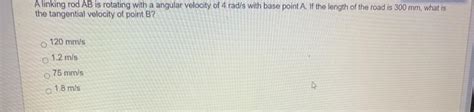 solved a linking rod ab is rotating with a angular velocity