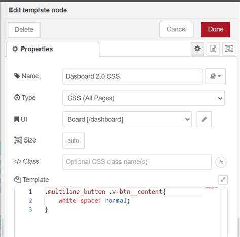 Multi Line Label In Dashboard 2 0 Button Dashboard Node Red Forum