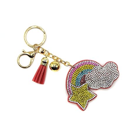 Fashion Jewelry Rhinestone Shooting Star Multi Colored Keychain Swtrading