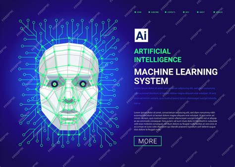 Premium Vector Machine Learning System Web Template Human Face