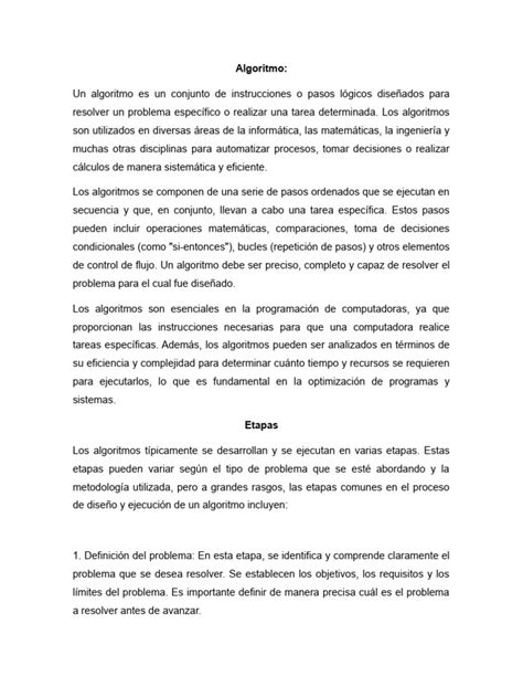 algoritmo 1 pdf algoritmos programación de computadoras