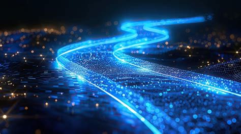Abstract Digital Path With Glowing Lights Premium Ai Generated Image