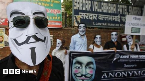 Hacking Group Anonymous Takes On India Internet Censorship BBC News
