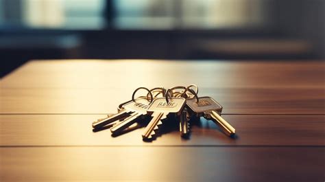 Premium Ai Image Keys On A Wooden Table