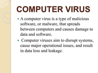 COMPUTER VIRUS Pptx Antivirus Software Computer Software And Applications