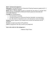 Week 1 Assignment Rubric Docx Week 1 Individual Assignment Resources The National Board For