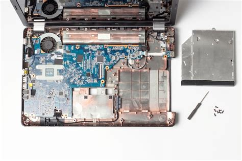 Premium Photo Repair Concept With Details Of Disassembled Laptop